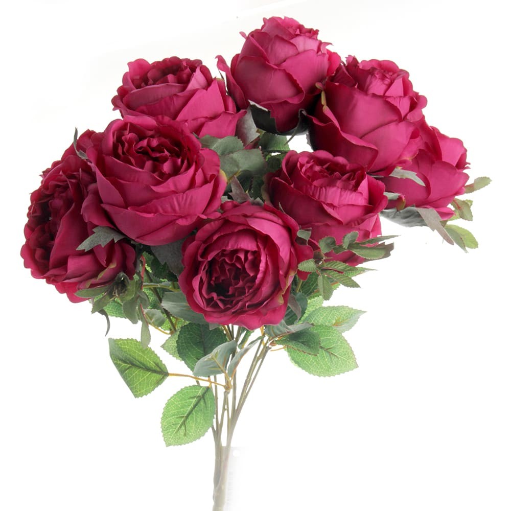 Peony Rose Bush - Cerise (10 heads) — Corsage Creations