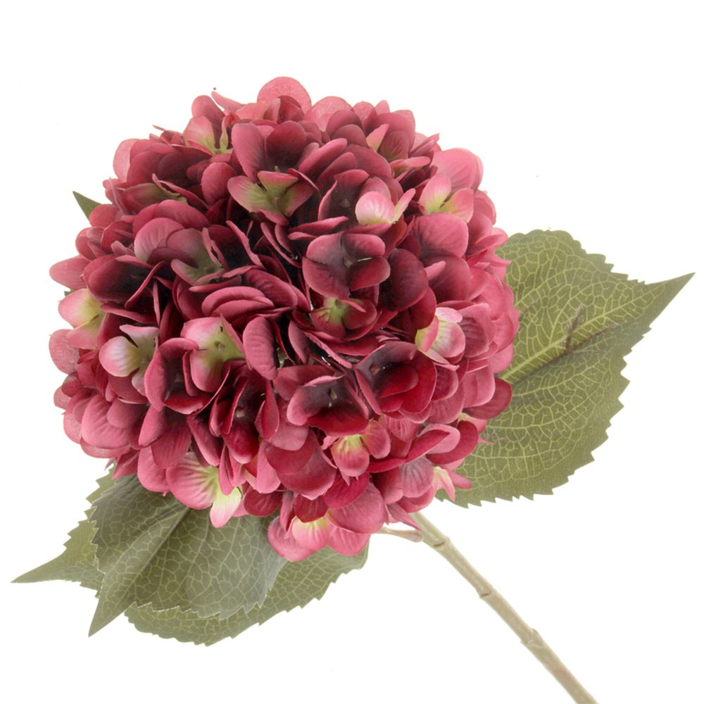 Single Hydrangea - Burgundy (19cm diameter, 82cm long) — Corsage Creations